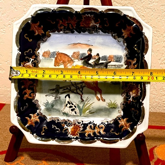 fox hunt | Art | Vintage Fox Hunt Derby Hand Painted Majolica Porcelain ...